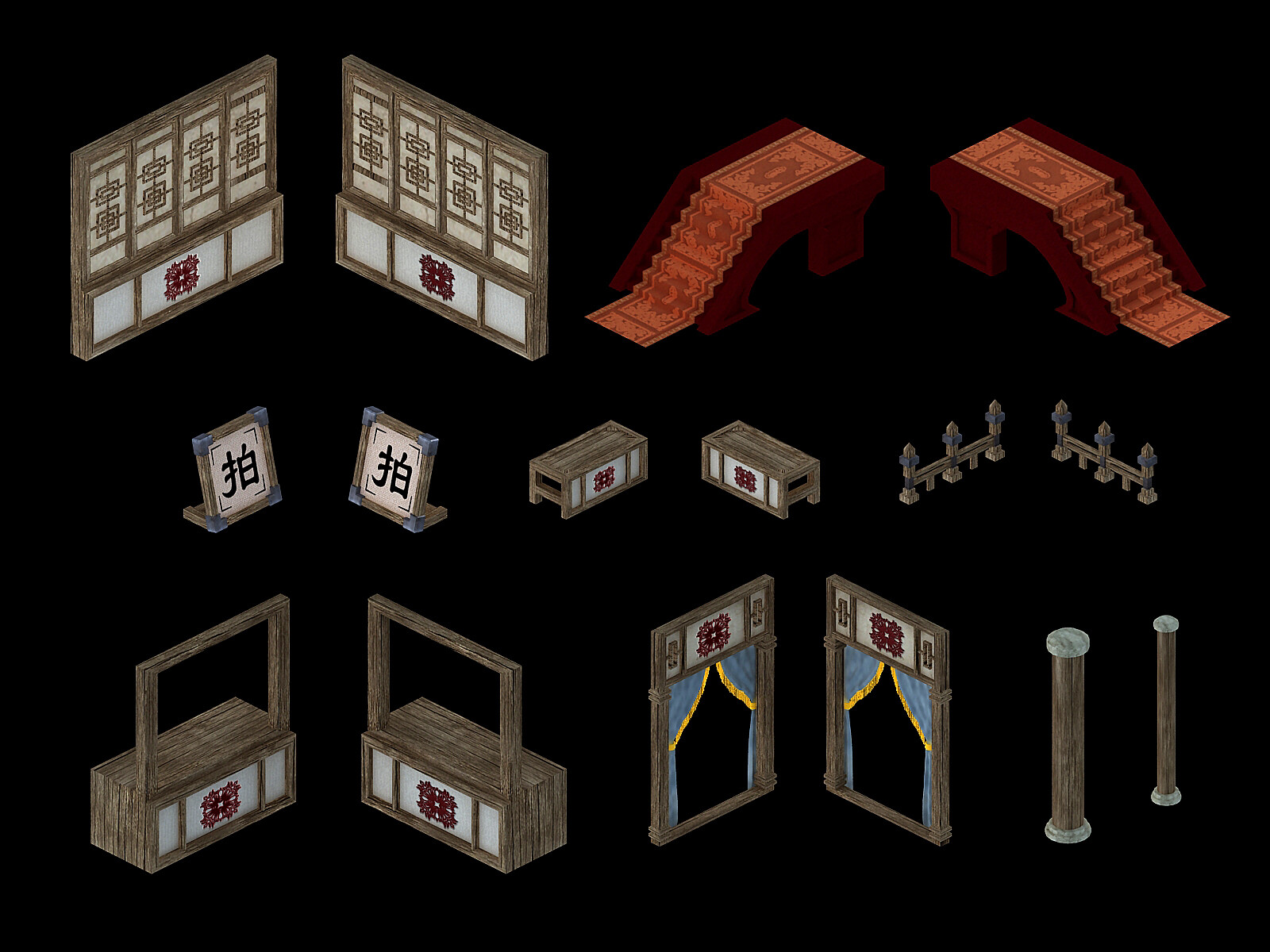 ArtStation - Building accessories - Auction stores | Game Assets