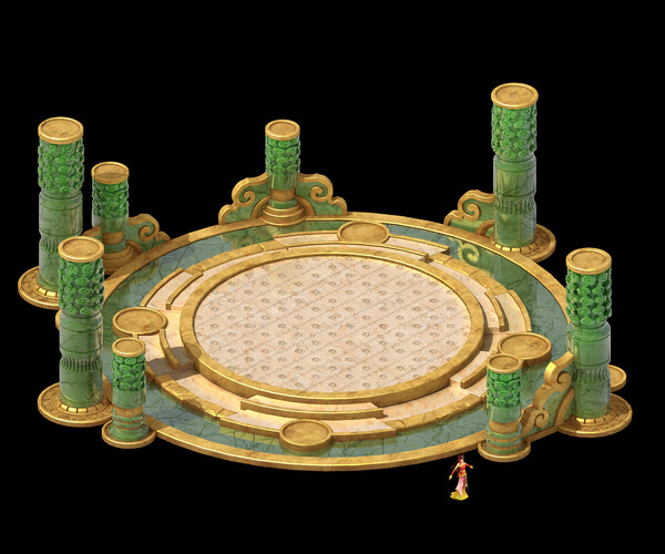 ArtStation - Building platform - round city center decoration | Game Assets