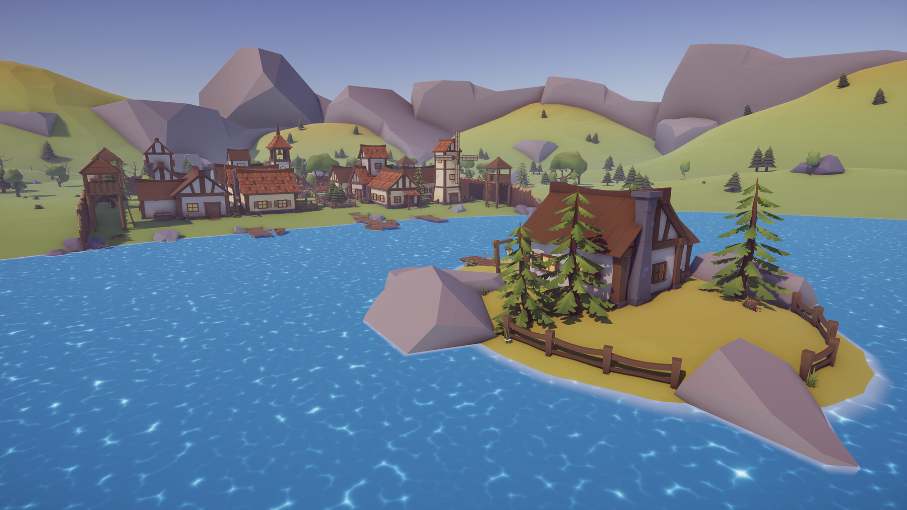 ArtStation - Low Poly Medieval Village - Asset for Unity 3D, Map and Models | Game Assets