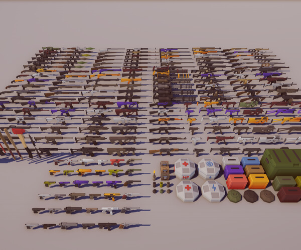 ArtStation - Low Poly FPS Weapons Pack - Asset for Unity 3D | Game Assets