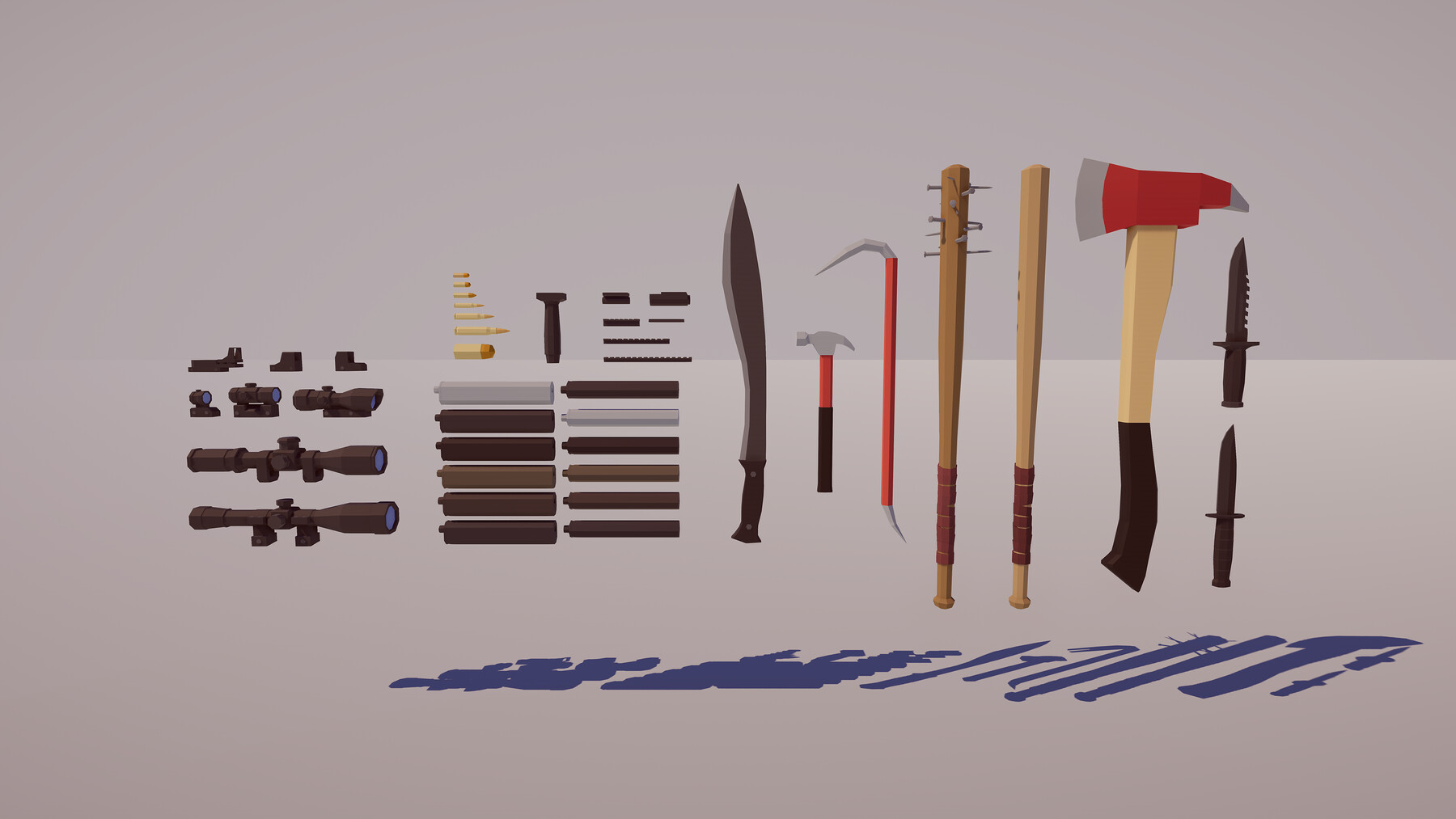 ArtStation - Low Poly FPS Weapons Pack - Asset for Unity 3D | Game Assets