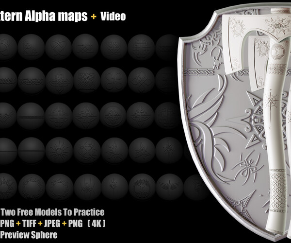 ArtStation - 70 Pattern Alpha Maps | Brushes