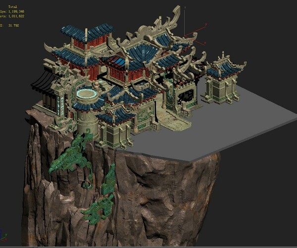 ArtStation - Quanzhen teach - the hall | Game Assets
