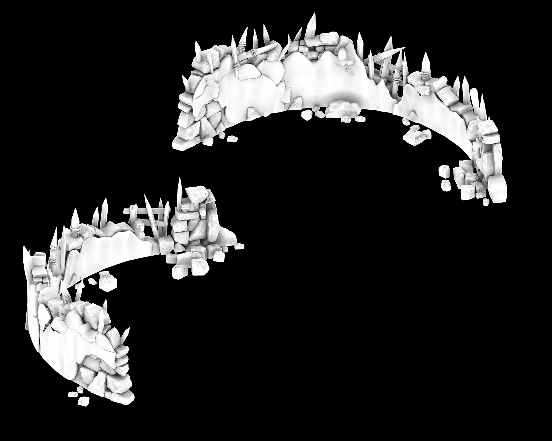 ArtStation - Death Desert - Broken Wall 02 | Game Assets