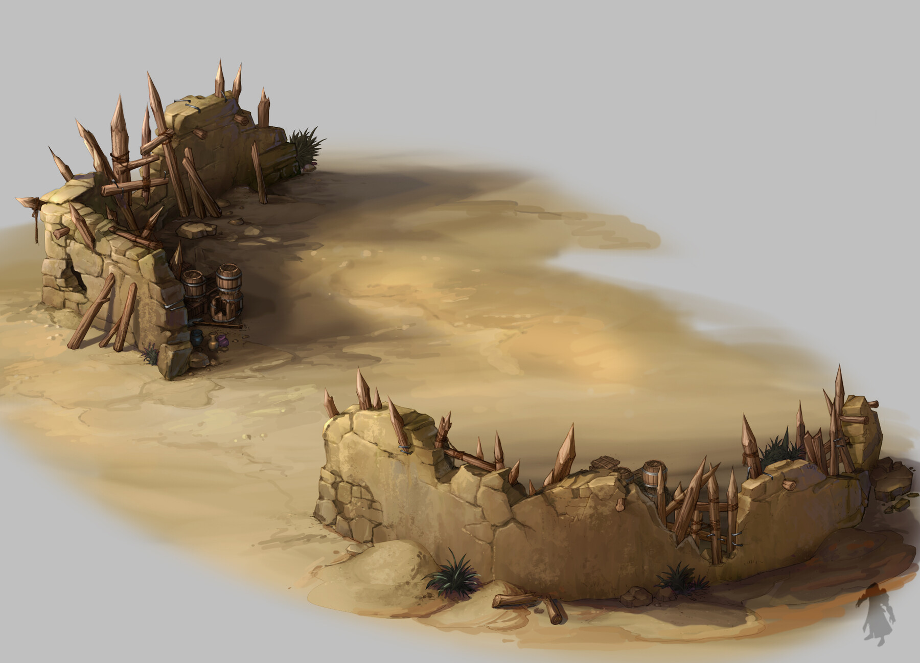 ArtStation - Death Desert - Broken Wall 02 | Game Assets