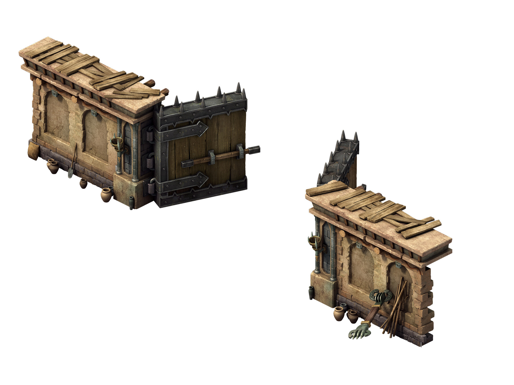 ArtStation - Death Desert - Wall Connection 01 | Game Assets