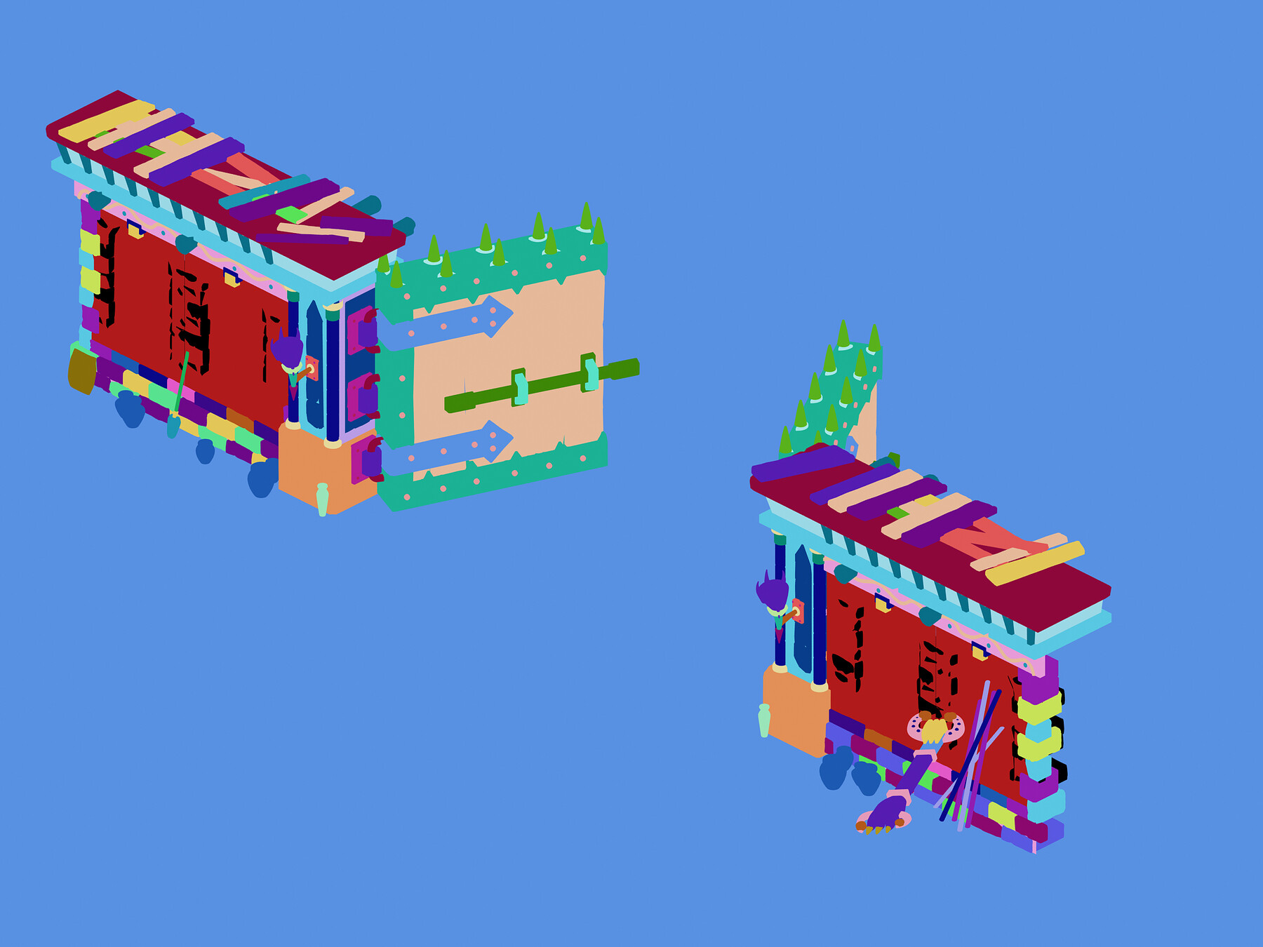 ArtStation - Death Desert - Wall Connection 01 | Game Assets