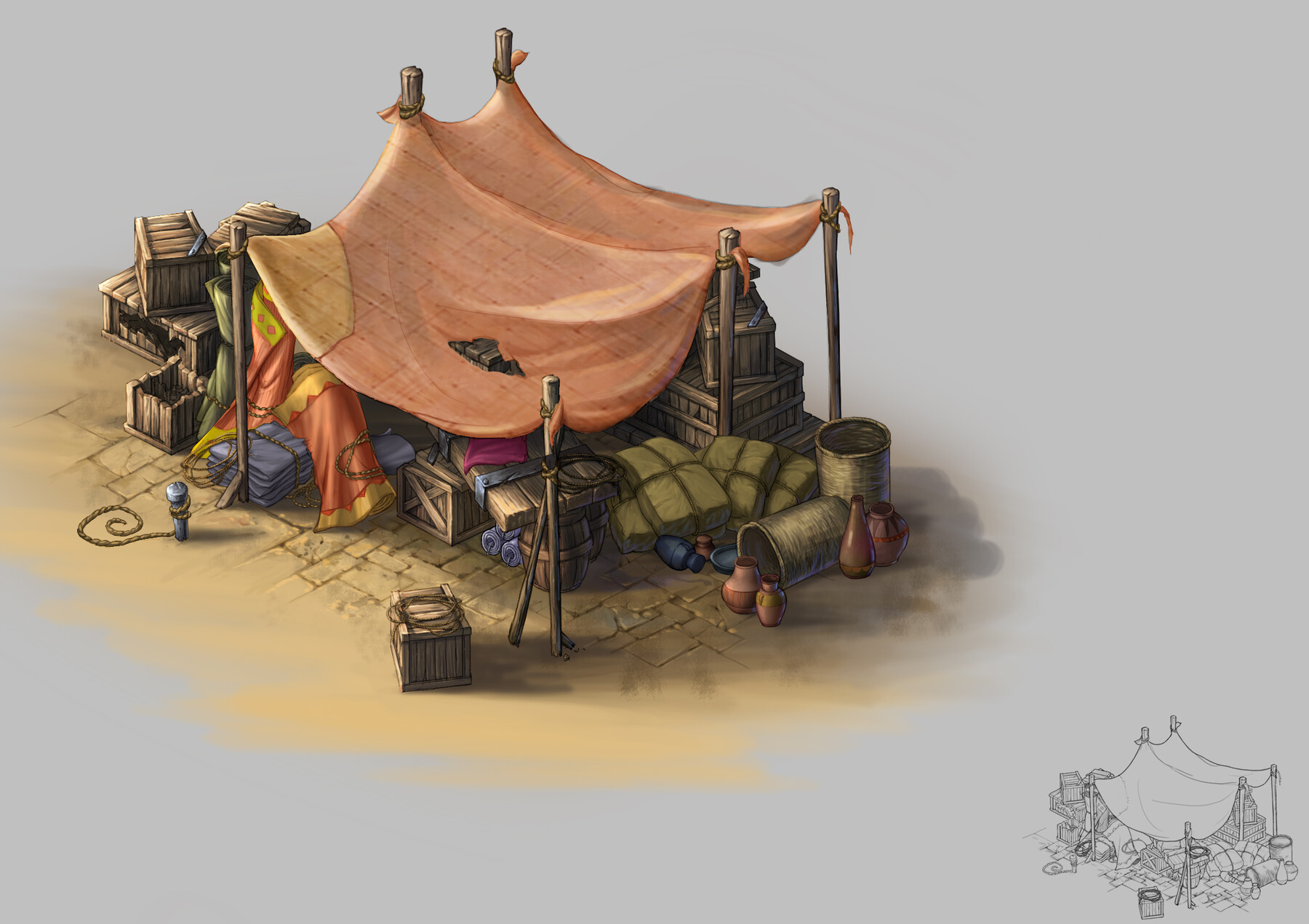 ArtStation - Death Desert - Tent Top 05 | Game Assets