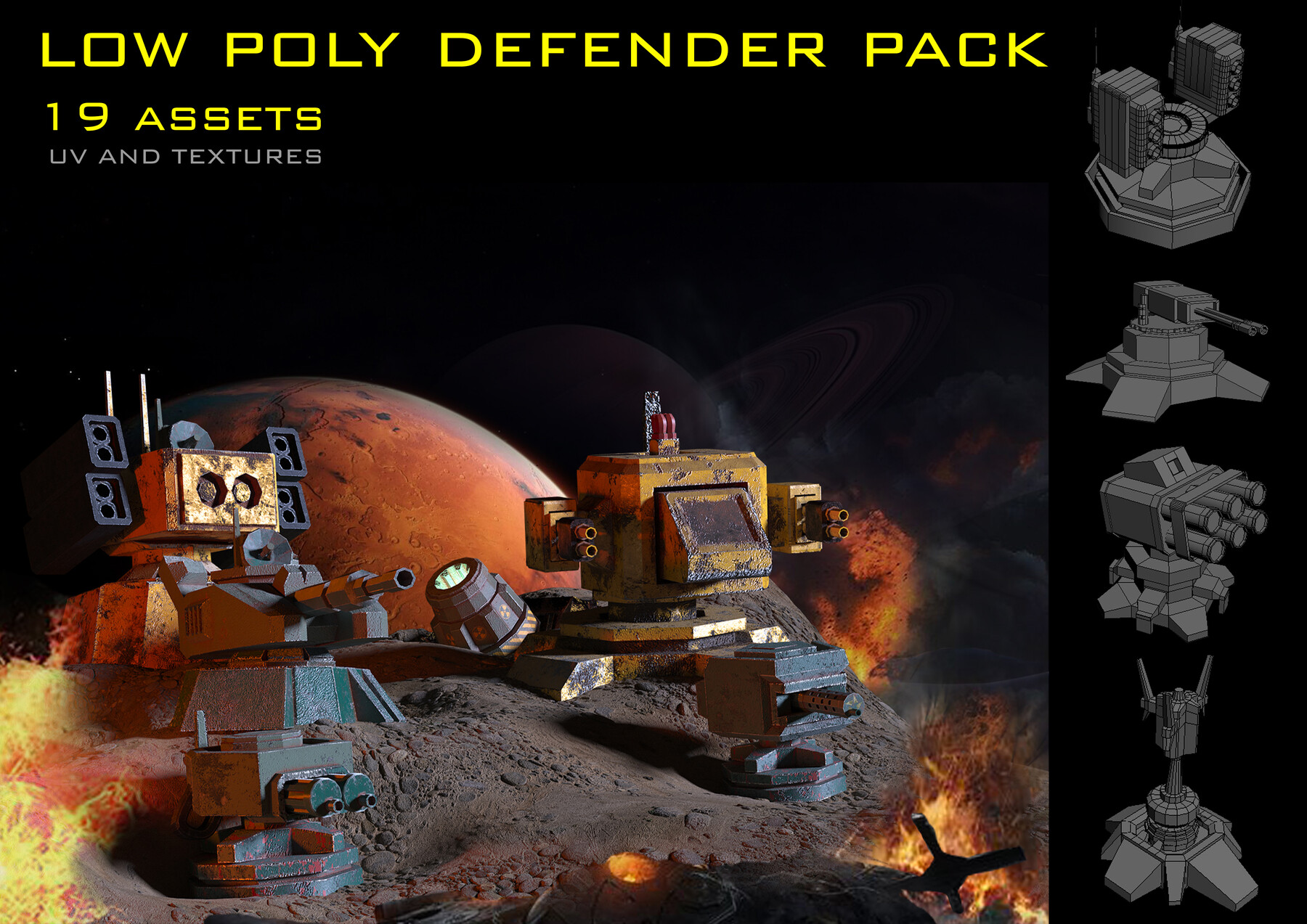 ArtStation - low poly defender pack | Game Assets