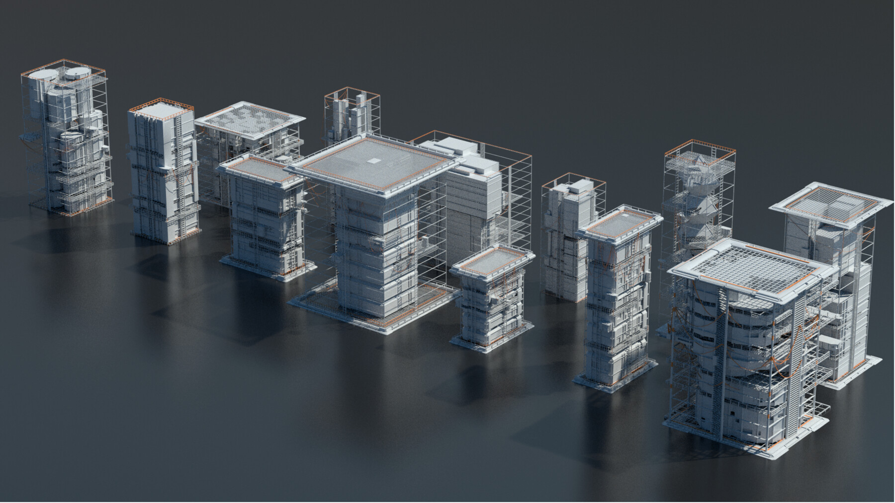 ArtStation - Unique Sci-Fi Cyberpunk Futuristic City Buildings KITBASH ...