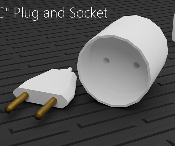 ArtStation - 20 Pieces electrical plugs and sockets set (FBX, OBJ, Blend). | Resources