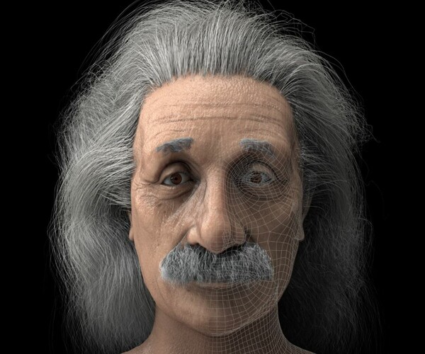 ArtStation - Albert Einstein 3D Low poliy Realistic Character Model 3D ...