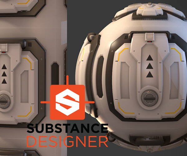 ArtStation - Stylized Sci-Fi Hatch Material - Substance Designer | Game ...