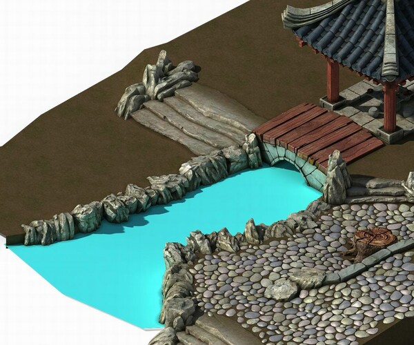 ArtStation - Xiangyang City - backyard pavilion | Game Assets