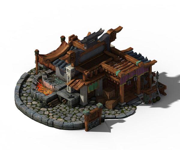 ArtStation - Xiangyang City - Blacksmith Shop 01 | Game Assets