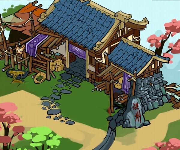 ArtStation - Ancient Chinese Architecture - Country House | Game Assets