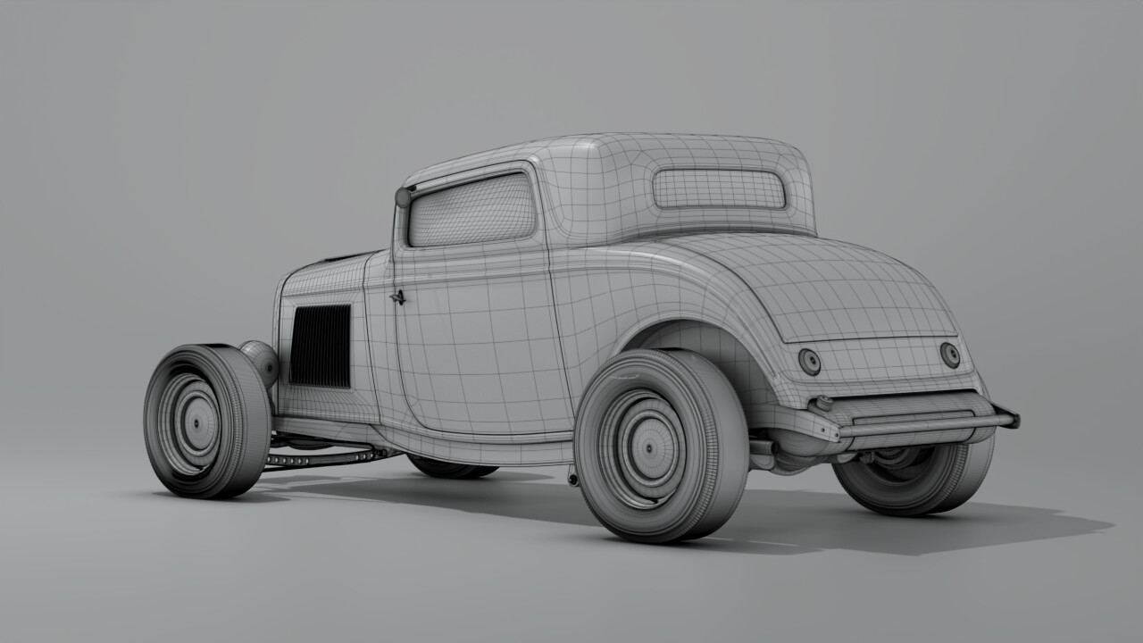 ArtStation - 1932 Ford 3 Windows Modified Rat Rod 3D model | Resources