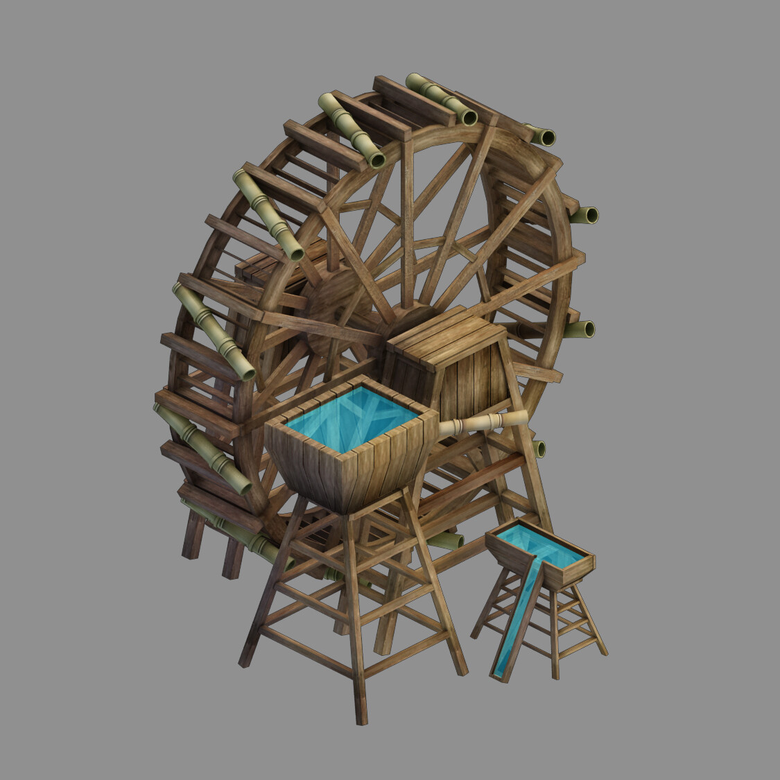 ArtStation - Yamano - Seaside - Waterwheel 01 | Game Assets