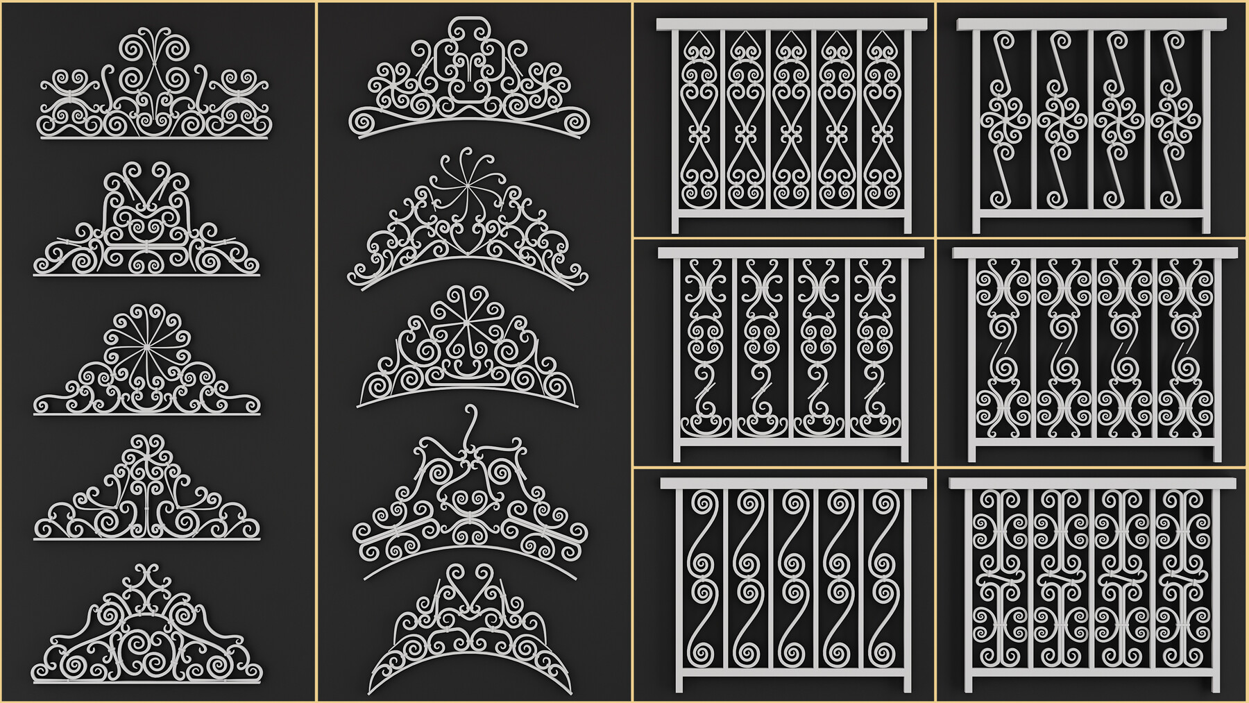 ArtStation - 50 Wrought Iron Pieces + 59 Pattern | Game Assets