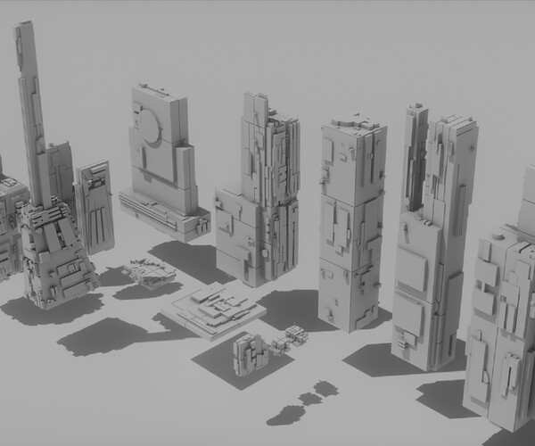 ArtStation - Cyber Punk Scifi Buildings | Resources