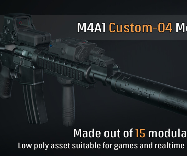 ArtStation - M4A1 Custom-04 Modular | Game Assets