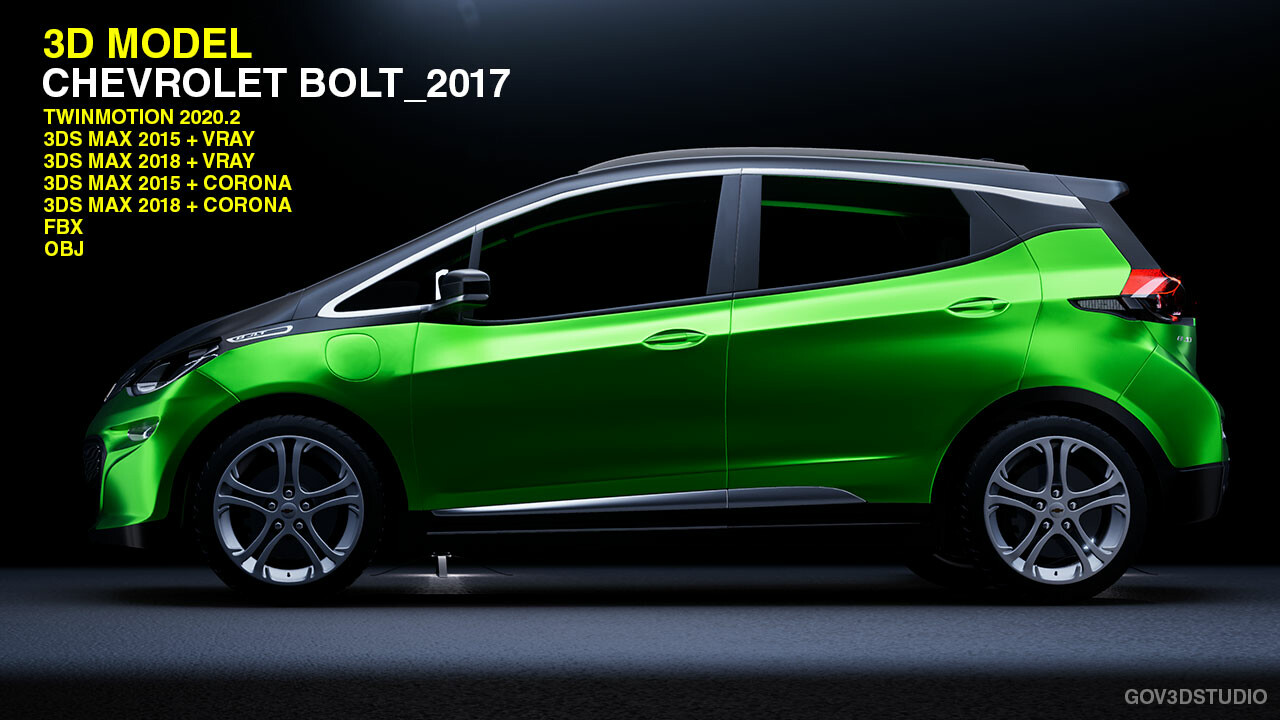 ArtStation - Chevrolet Bolt 2017 - 3D Model. Twinmotion, Max, Vray ...