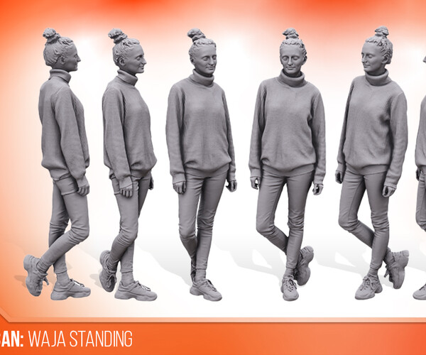ArtStation - Cleaned Raw 3D Body scan of Waja Standing | Resources