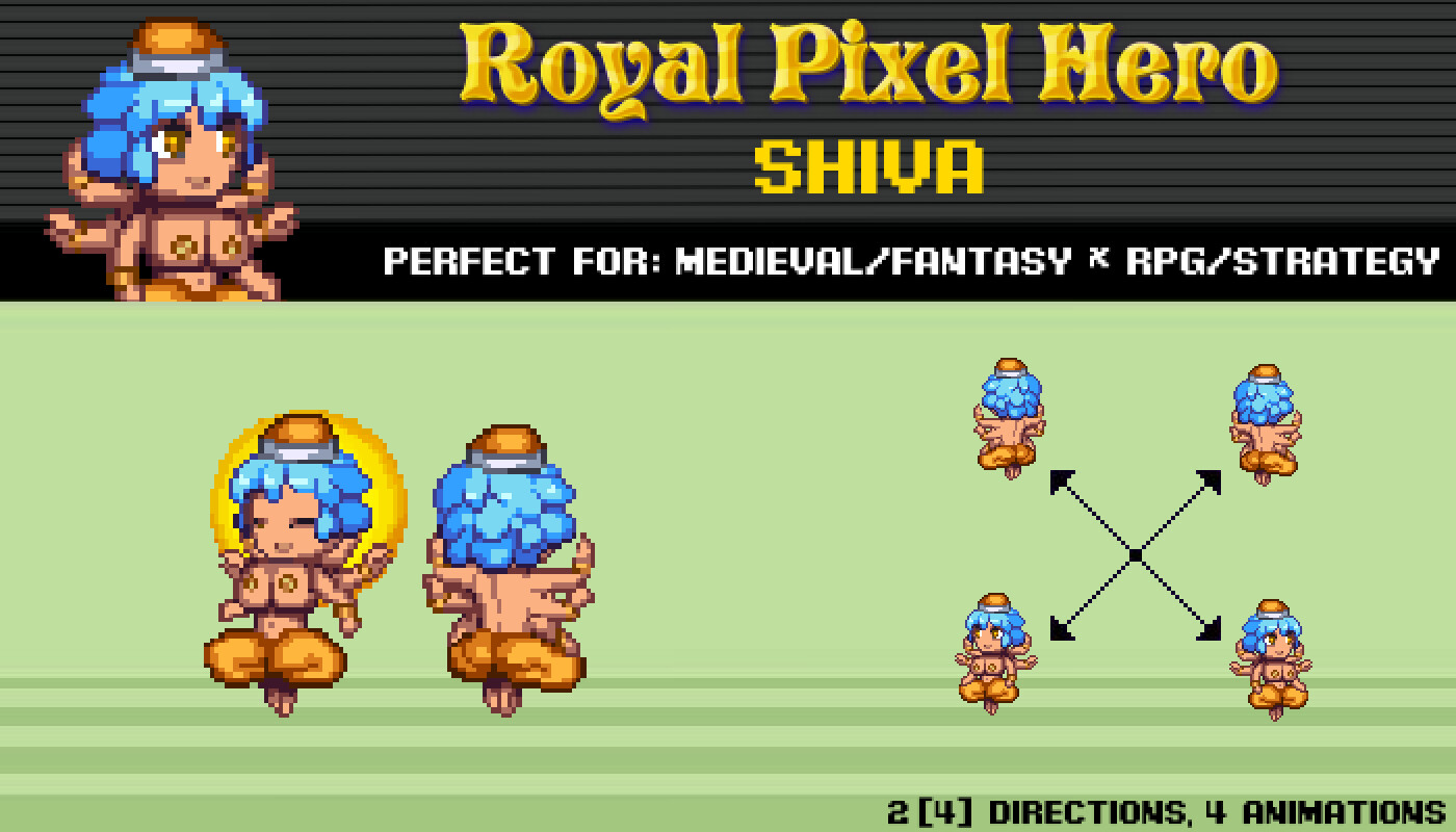 Vadim Starygin - Pixel Art Chibi: Shiva / Royal Pixel / Isometric