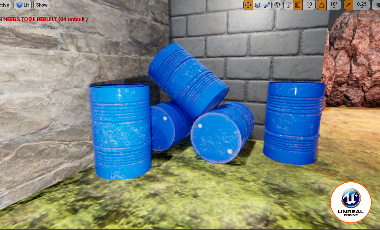 ArtStation - barrel metal blue | Game Assets