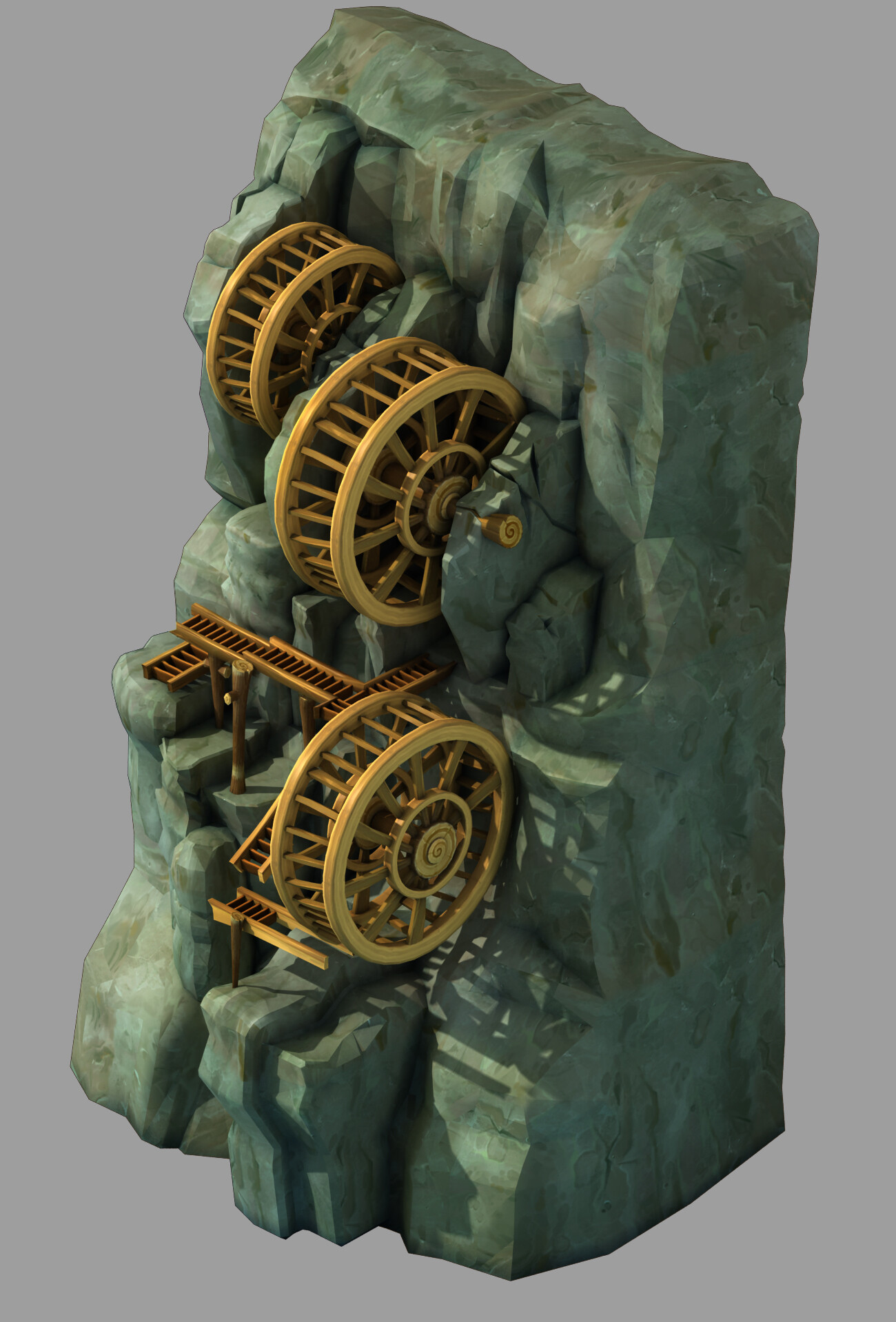 ArtStation - Cliffside - Waterwheel 02 | Game Assets