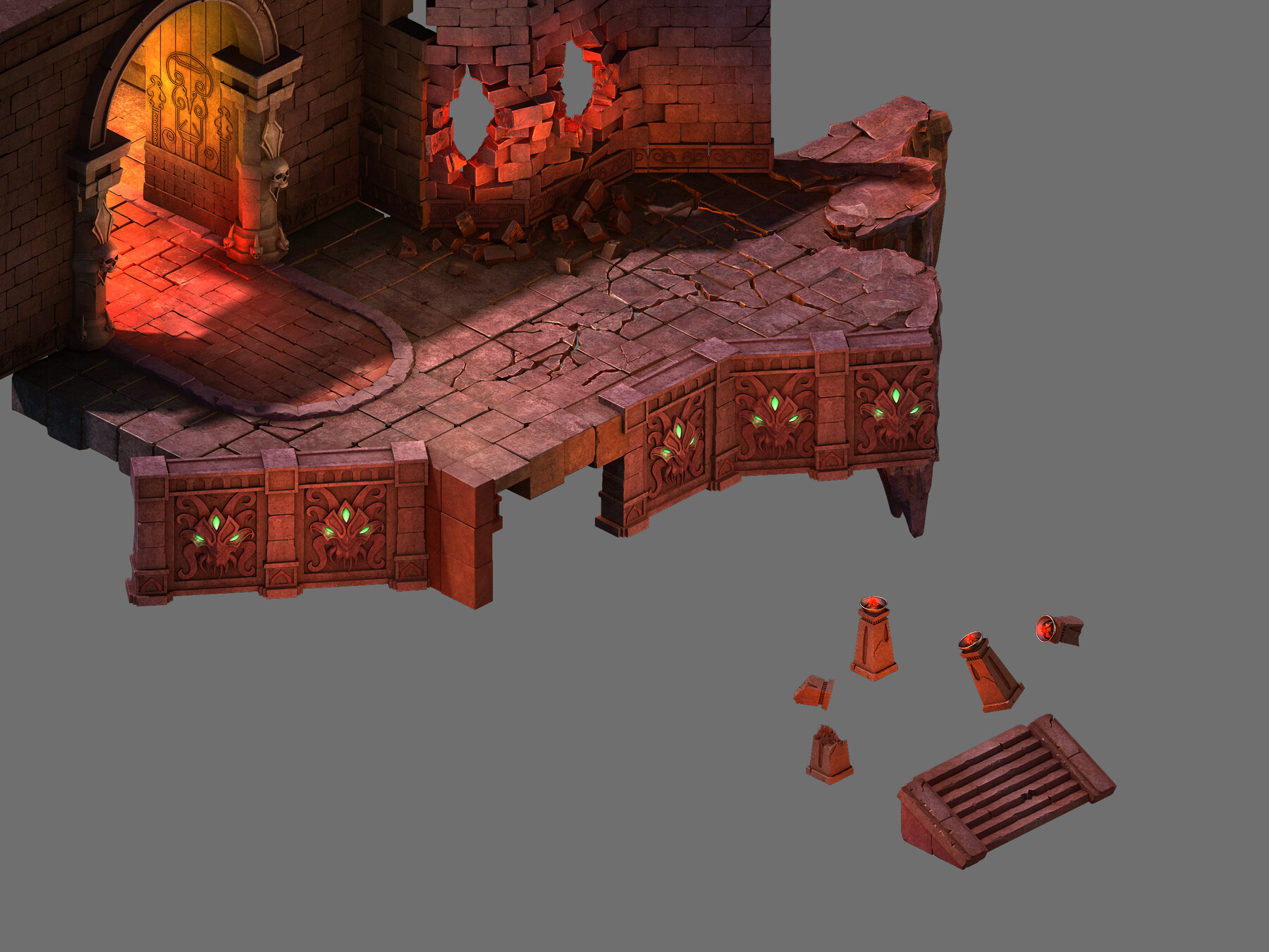 ArtStation - Magma Rift - Upper Entrance Gate 01 | Game Assets