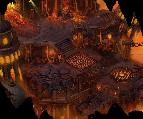 ArtStation - Magma Rift - Upper Entrance Gate 01 | Game Assets
