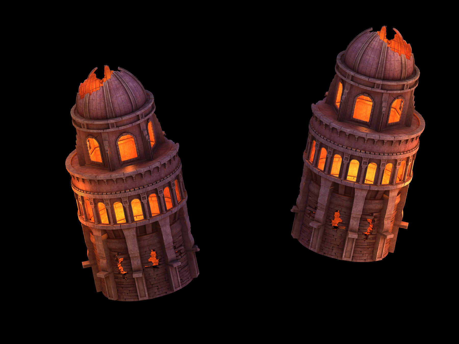 ArtStation - Magma Rift - Leaning Tower 01 | Game Assets