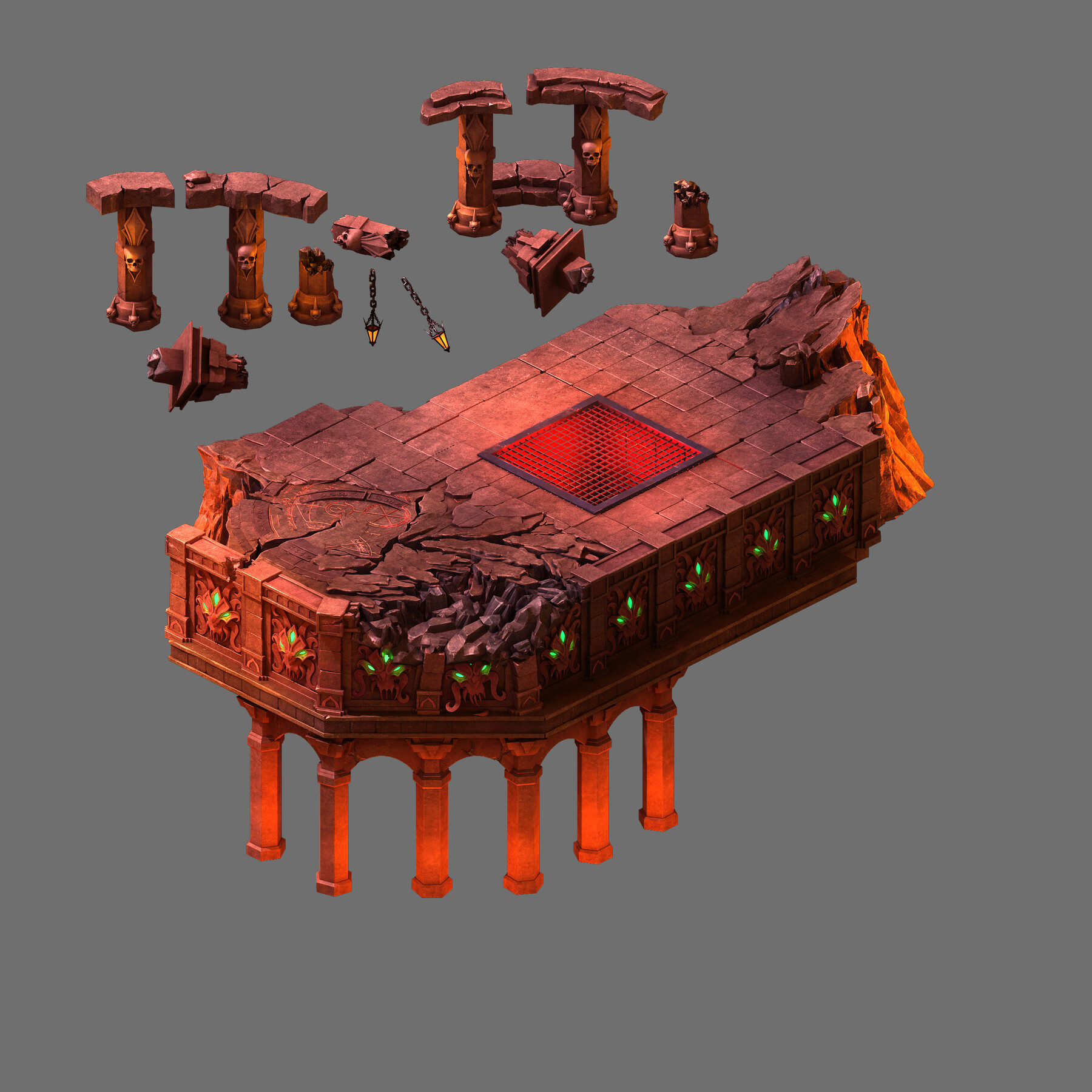 ArtStation - Magma Rift - Pillar Platform 01 | Game Assets