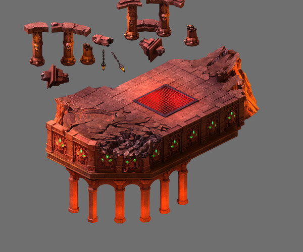 ArtStation - Magma Rift - Pillar Platform 01 | Game Assets