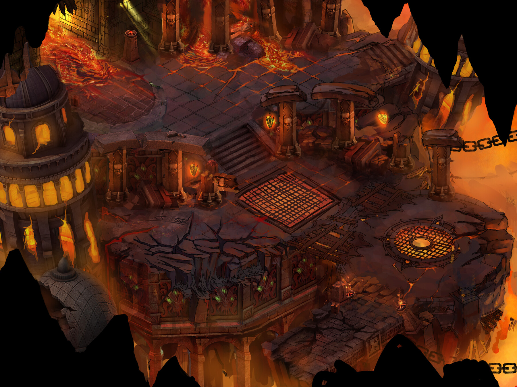 ArtStation - Magma Rift - Pillar Platform 01 | Game Assets