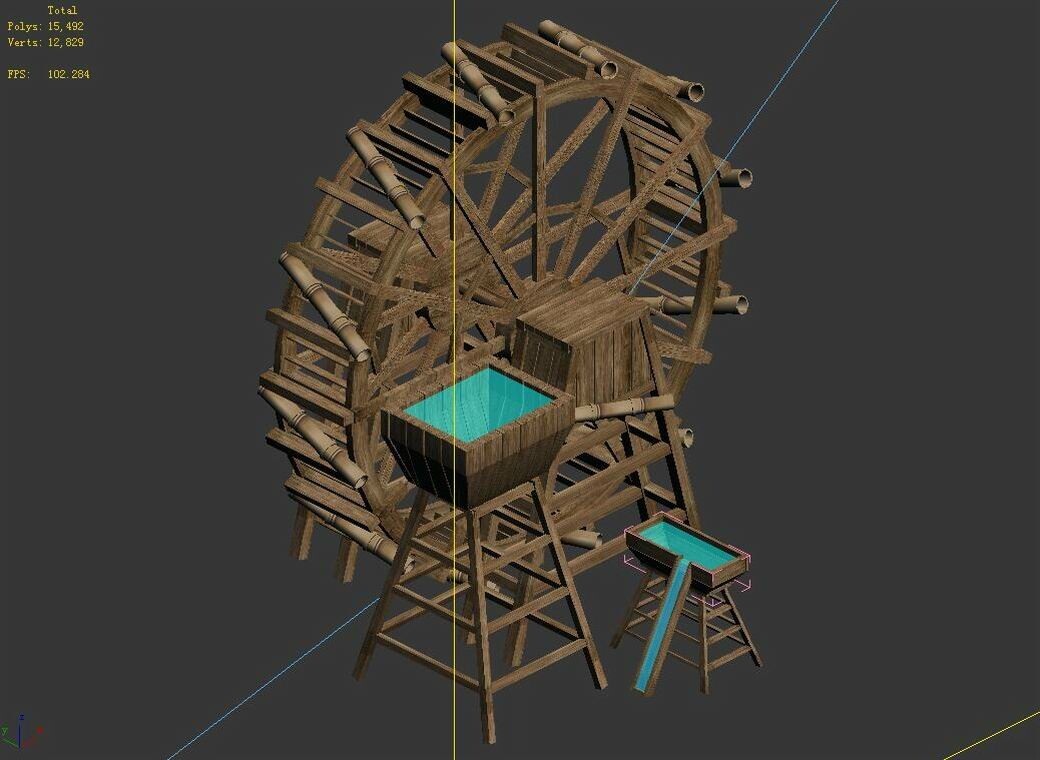 ArtStation - Field - Riverside Waterwheel 01 | Game Assets