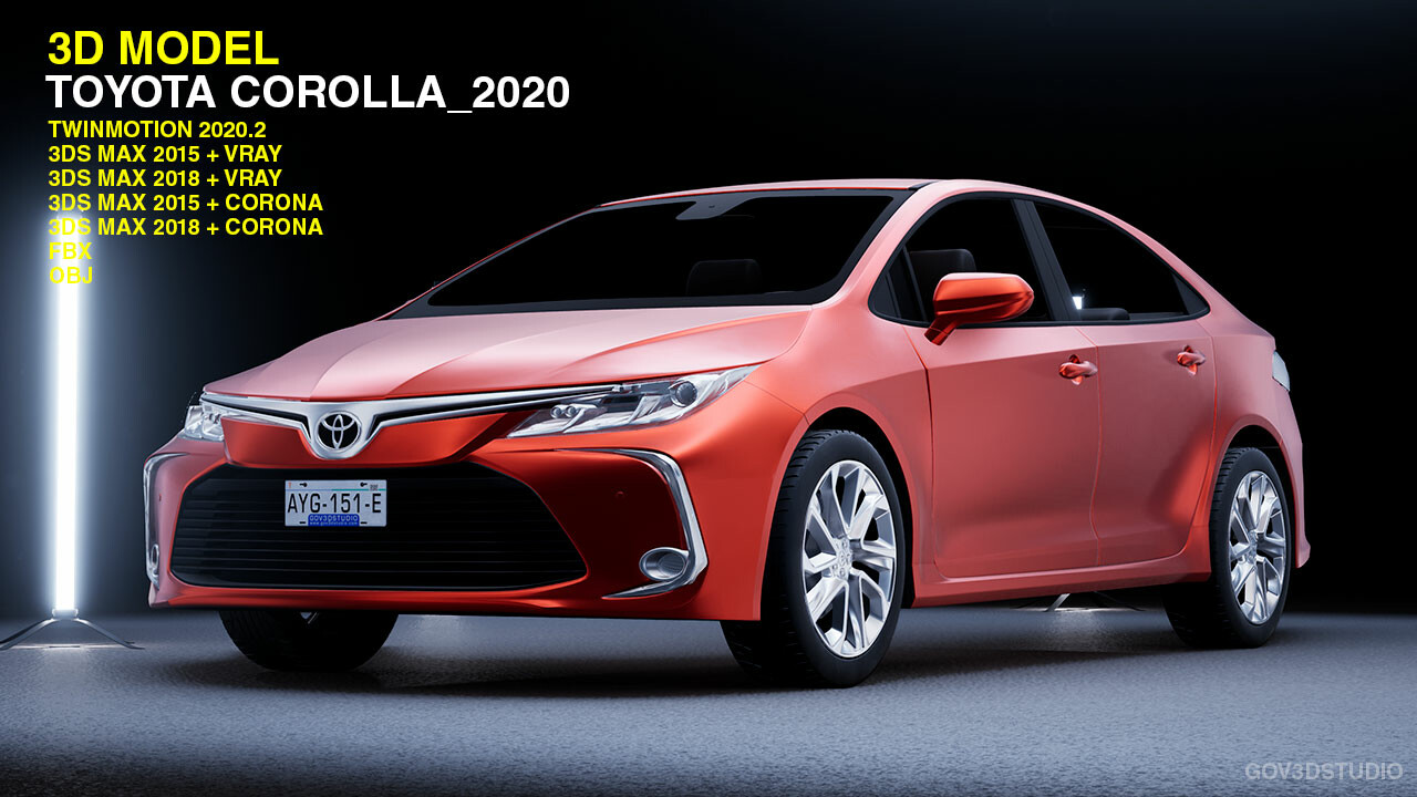 ArtStation - Toyota Corolla 2020 - 3D Model. Twinmotion, Max, Vray ...