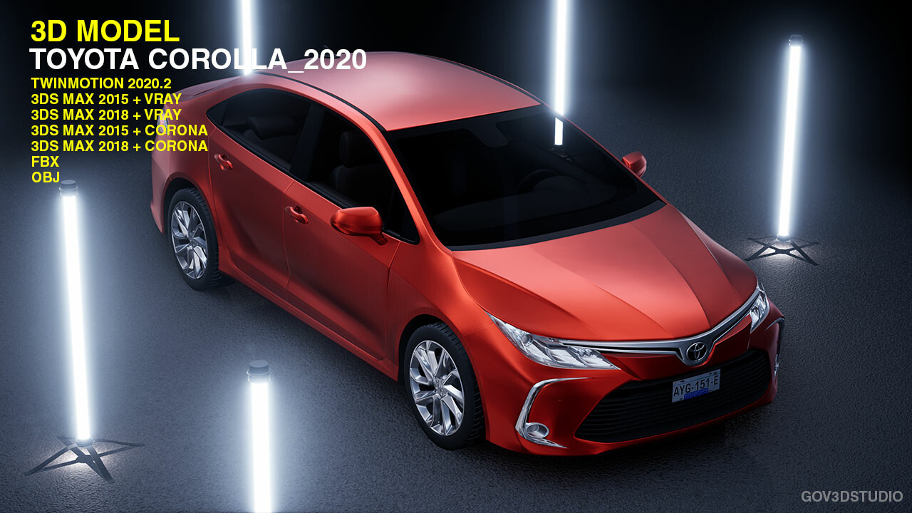 ArtStation - Toyota Corolla 2020 - 3D Model. Twinmotion, Max, Vray ...