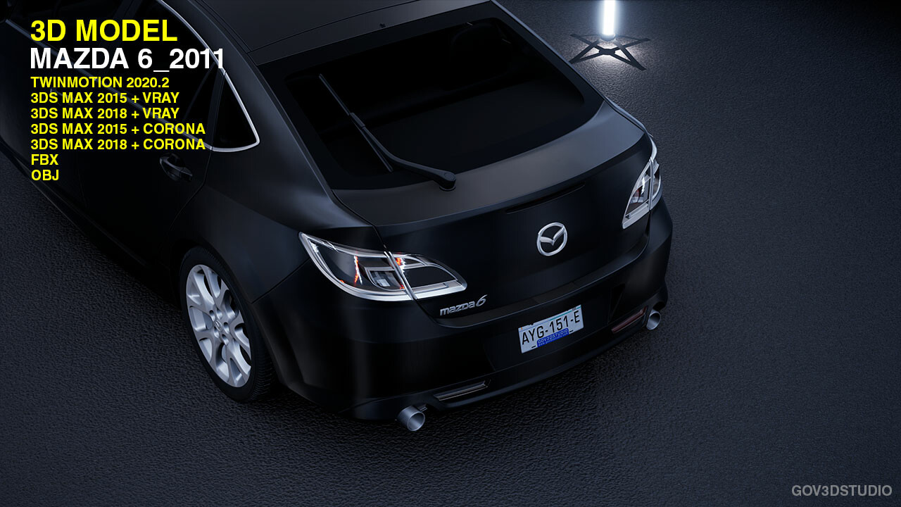 ArtStation - Mazda 6 2011 - 3D Model. Twinmotion, Max, Vray, Corona ...