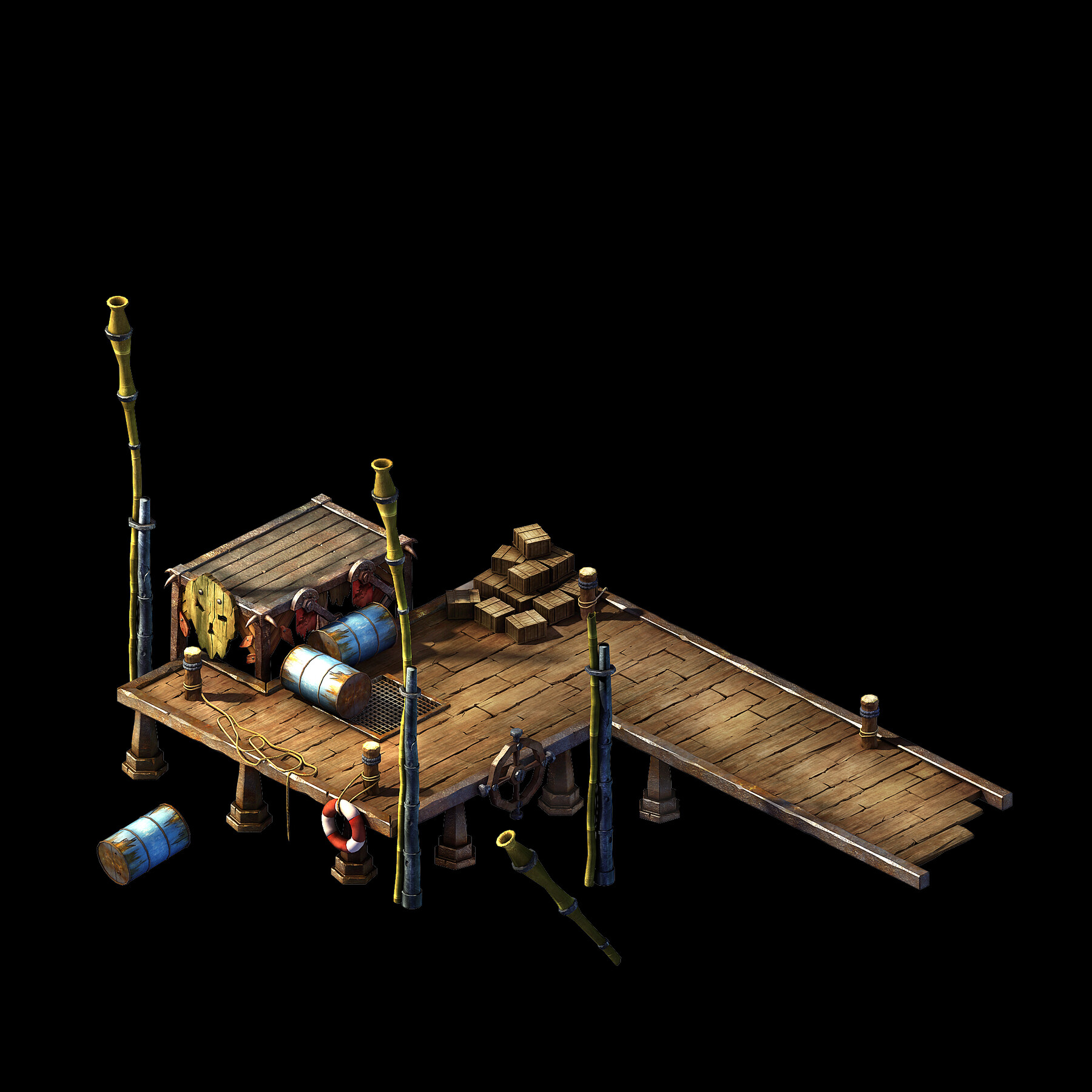 ArtStation - Steam Harbour - Small Harbor 01 | Game Assets