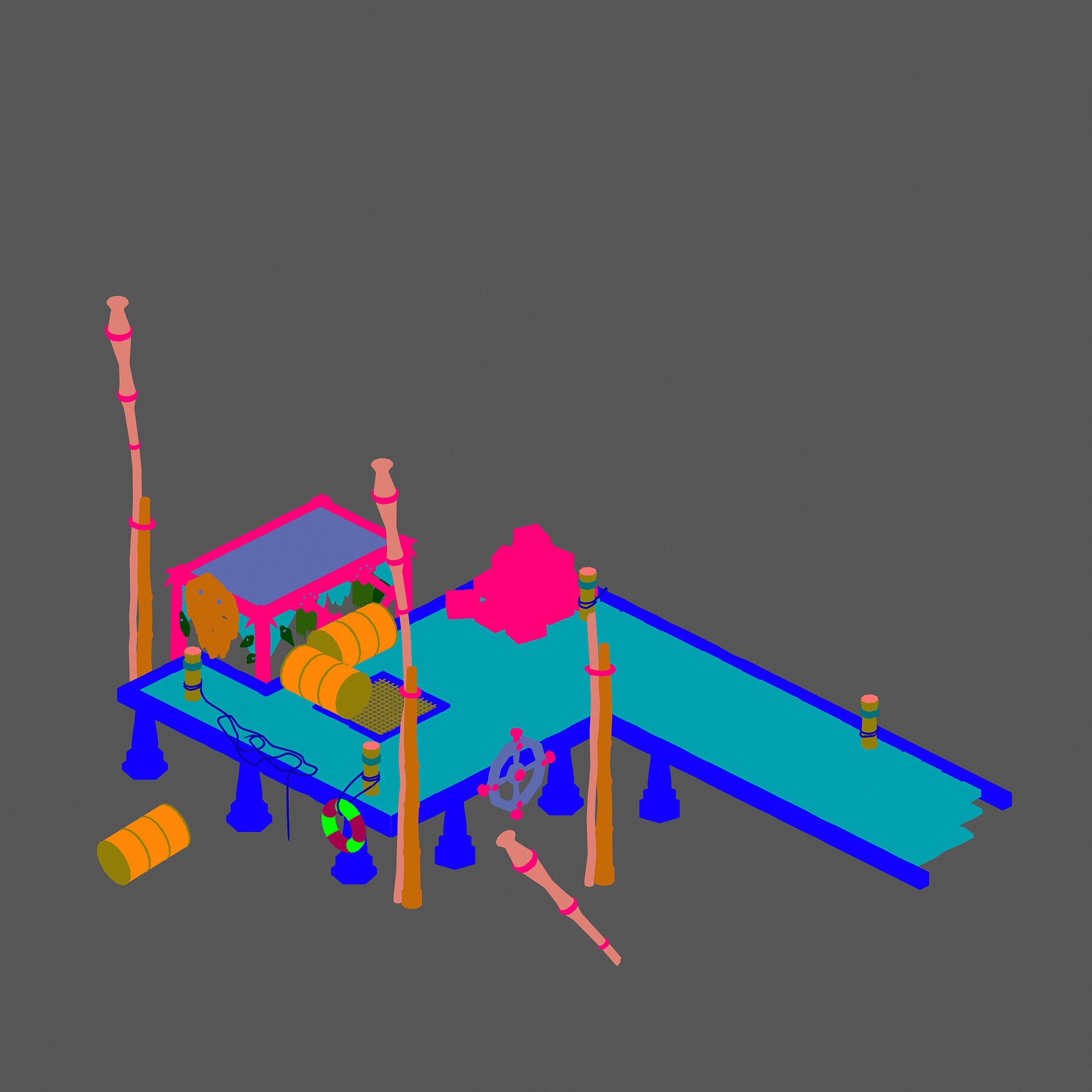 ArtStation - Steam Harbour - Small Harbor 01 | Game Assets