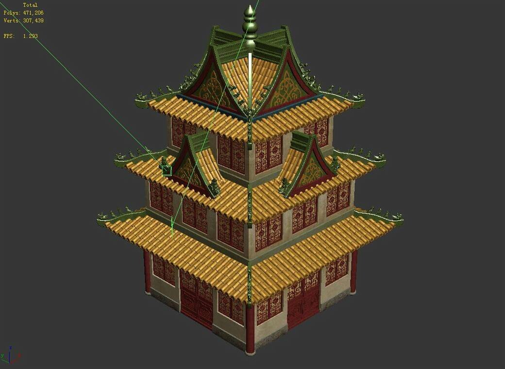 ArtStation - Ancient Chinese Architecture - Tower 32 | Game Assets