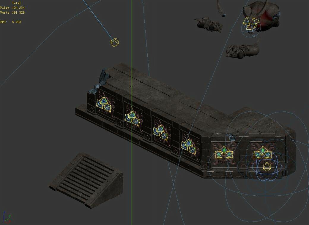 ArtStation - Devil Cloister - Stairs Monster Wall 01 | Game Assets