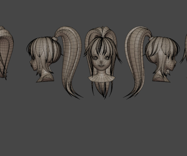 ArtStation - Hair Pack (10 models) | Game Assets