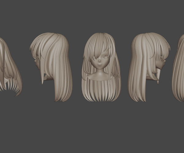 ArtStation - Hair Pack (10 models) | Game Assets