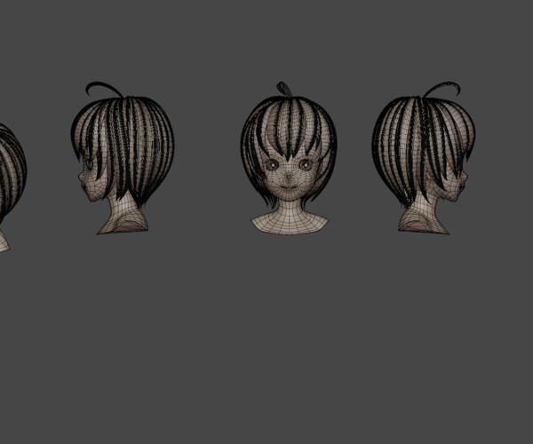 ArtStation - Hair Pack (10 models) | Game Assets