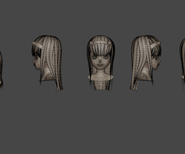 ArtStation - Hair Pack (10 models) | Game Assets