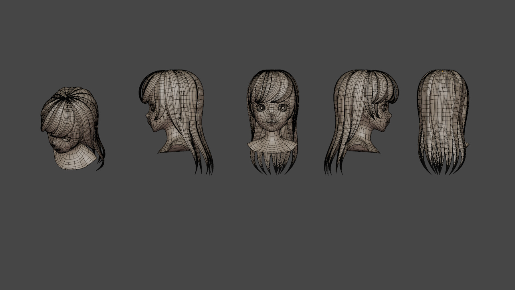 ArtStation - Hair Pack (10 models) | Game Assets