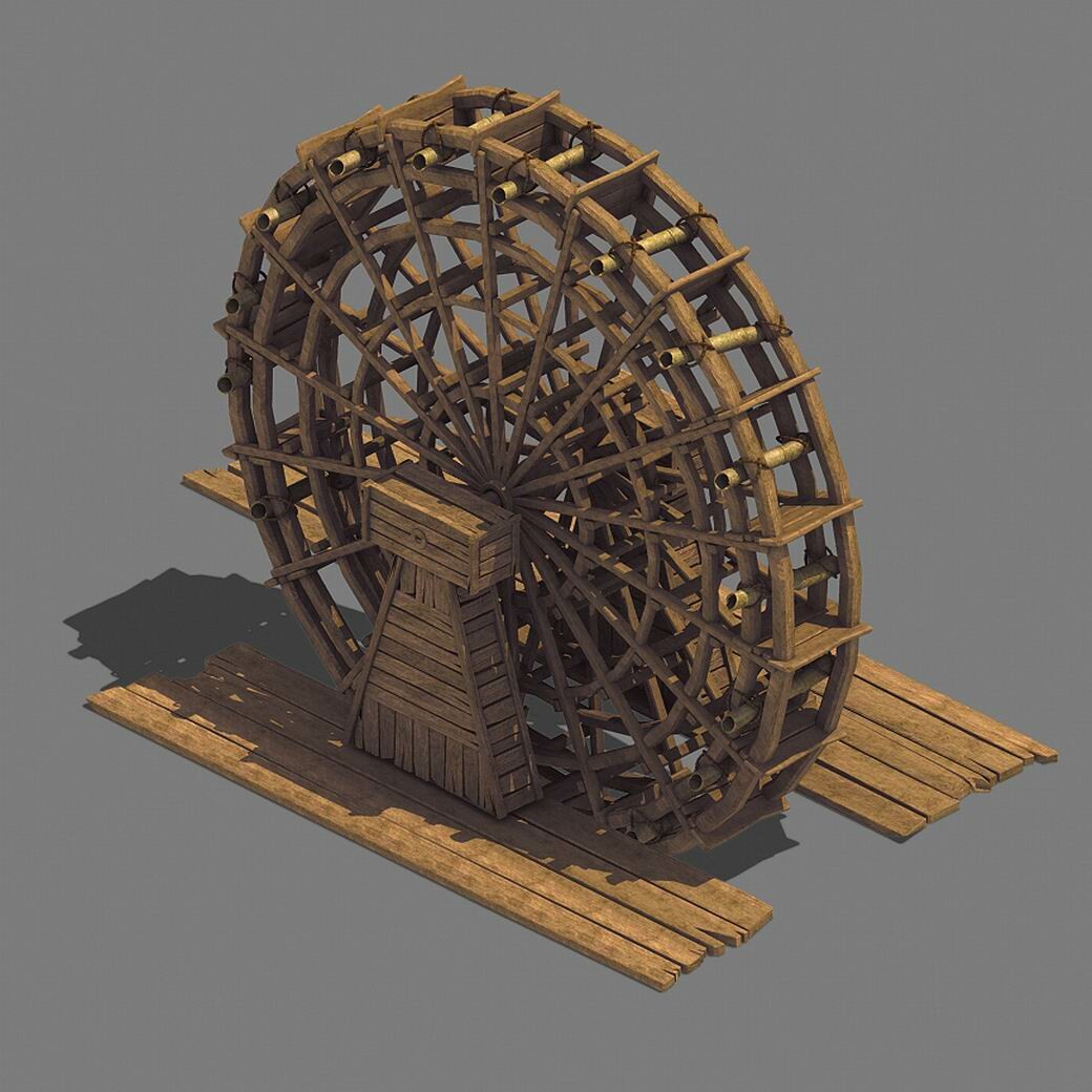 ArtStation - Riverside Construction Tools - Waterwheel 06 | Game Assets